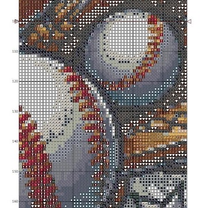 Baseball Cross Stitch Pattern PDF, Sports Cross Stitch Chart for ...