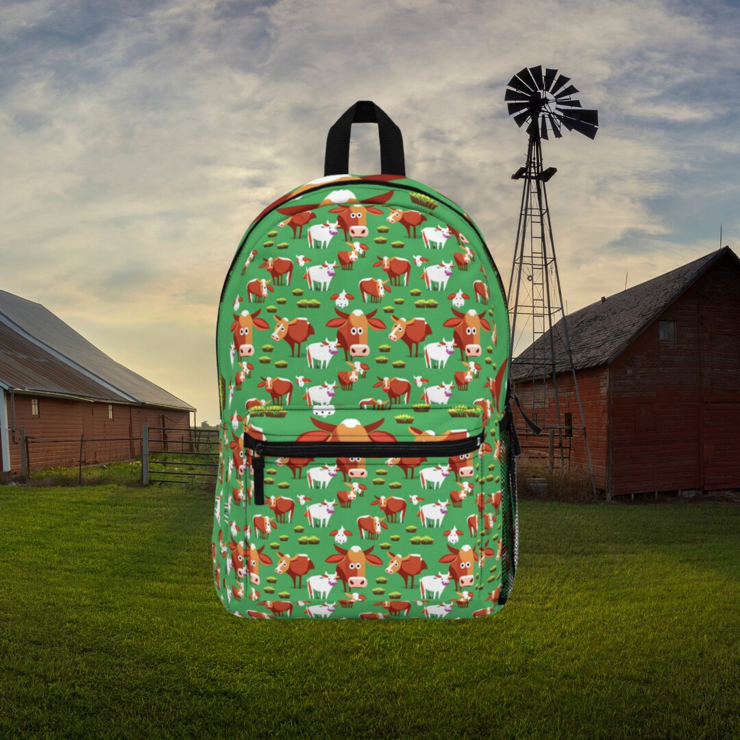Cute Cow Backpack Kawaii Backpack Cow Cow Print Backpack - Etsy