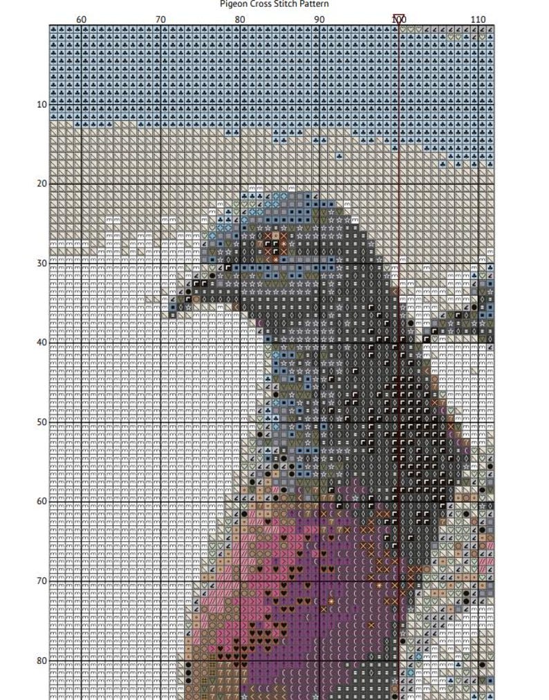 Pigeon Cross Stitch Pattern, City Bird Embroidery (PDF Download) - Etsy
