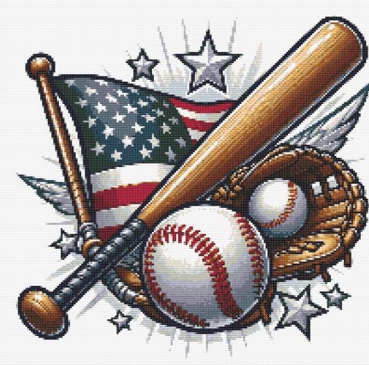 Baseball Cross Stitch Pattern PDF, Sports Cross Stitch Chart for ...