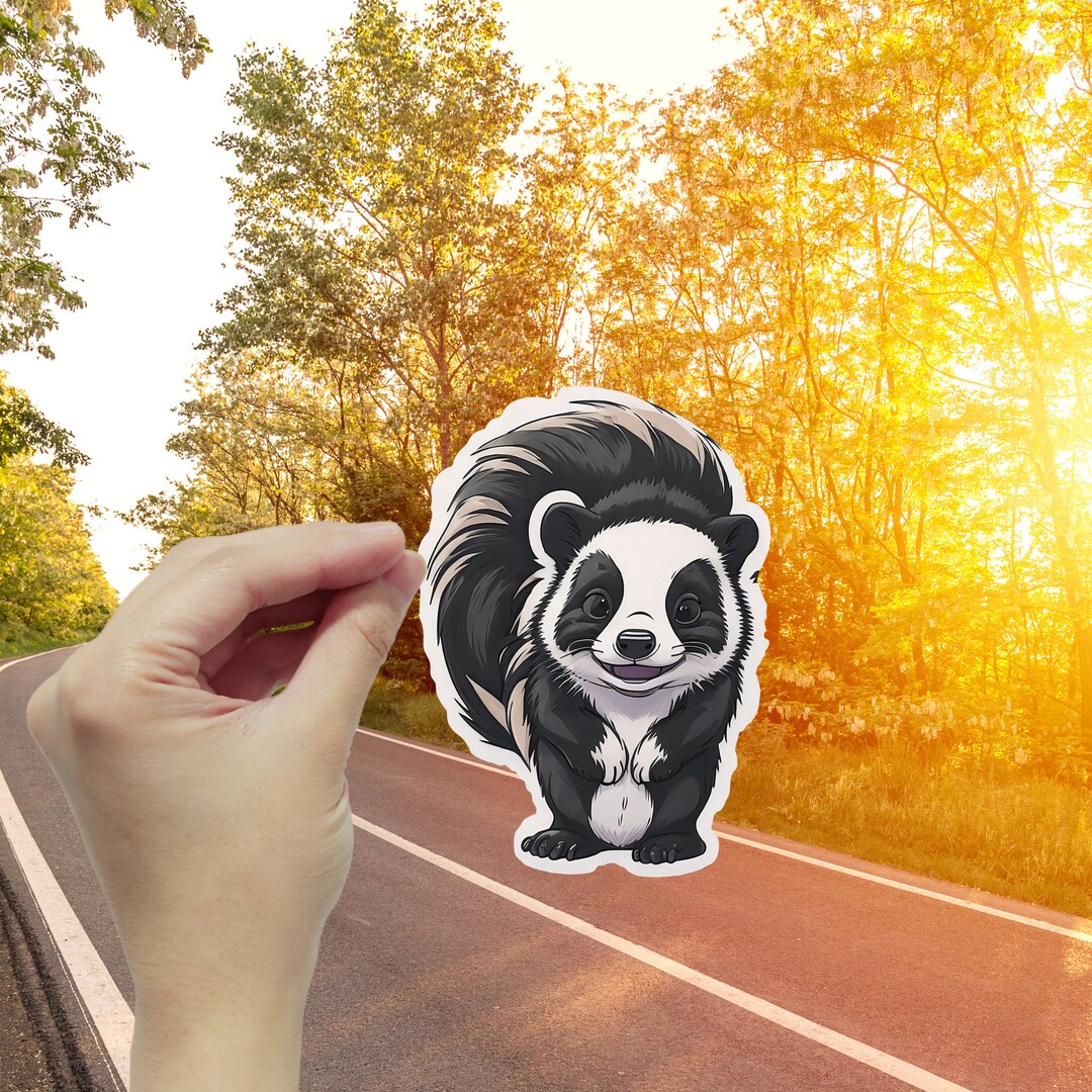Cute Skunk Vinyl Decal, Cute Skunk Kawaii Sticker, Stickr Skunk, Funny ...