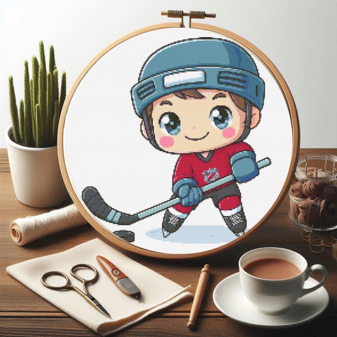 Hockey Cross Stitch Pattern PDF Download, Hockey Cross Stitch Kit ...
