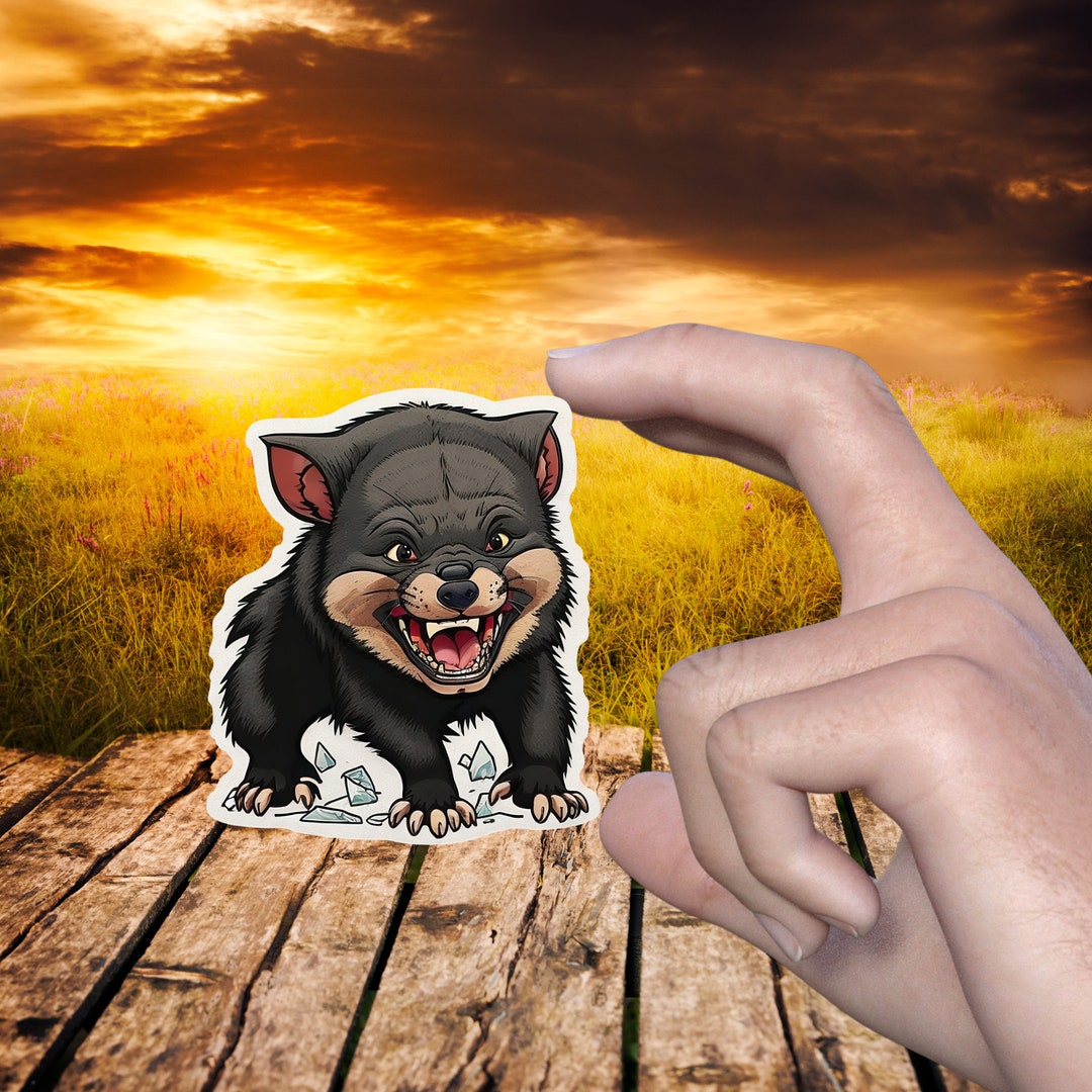 Tasmanian Devil Sticker Tasmanian Devil Vinyl Sticker - Etsy
