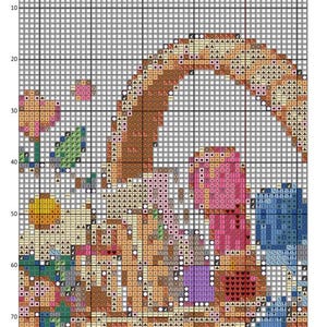Workbasket Cross Stitch Pattern PDF, Vintage Workbasket & Flowers Cross ...