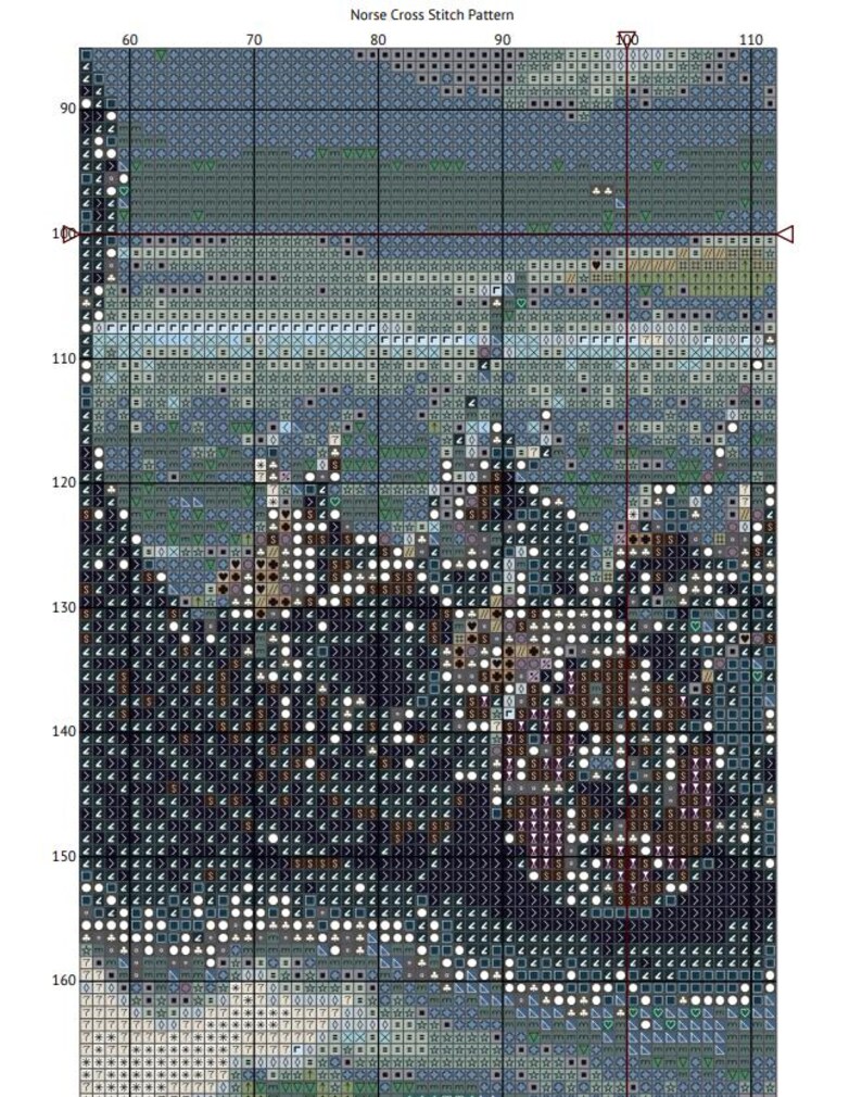 Norse Viking Ship Cross Stitch Pattern, Nordic Mythology Embroidery ...