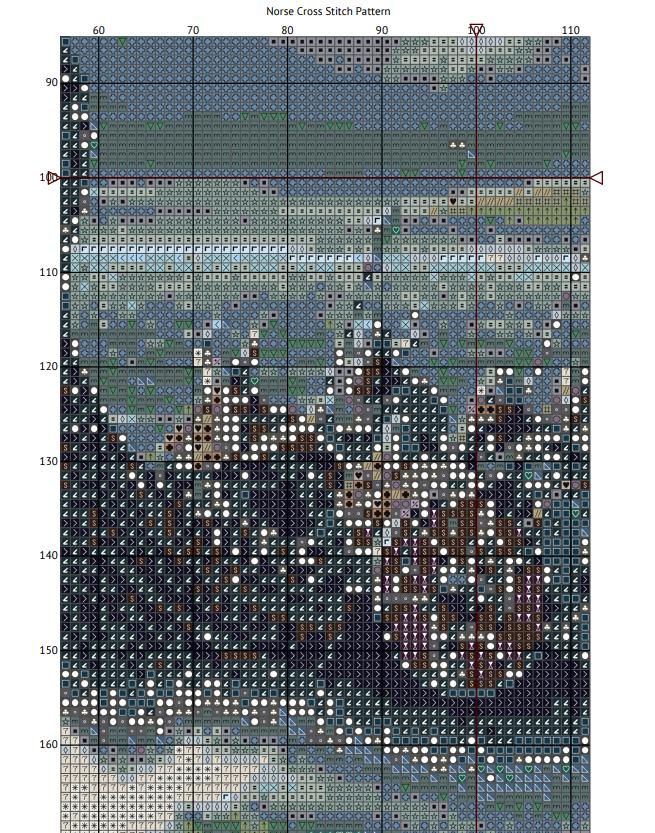 Norse Viking Ship Cross Stitch Pattern, Nordic Mythology Embroidery ...