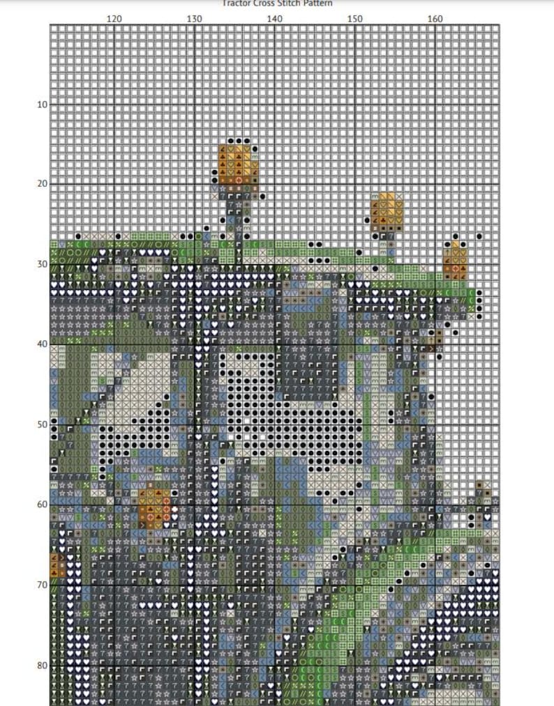 Tractor Cross Stitch Pattern PDF, Instant Digital PDF Download, Farm ...