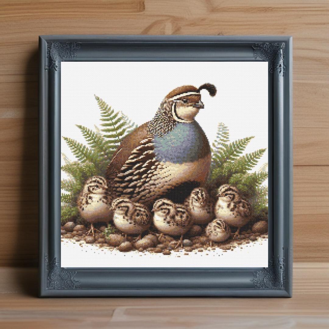 Quail Cross Stitch Pattern PDF, Bird Embroidery Design, Country Farm ...