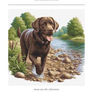 Brown Lab Cross Stitch Pattern PDF, Dog Cross Stitch Chart, Labrador ...