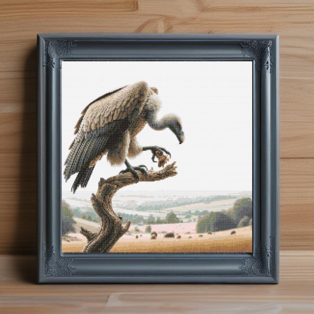 Vulture Cross Stitch Pattern PDF, Bird Embroidery Design, Gothic Hoop ...