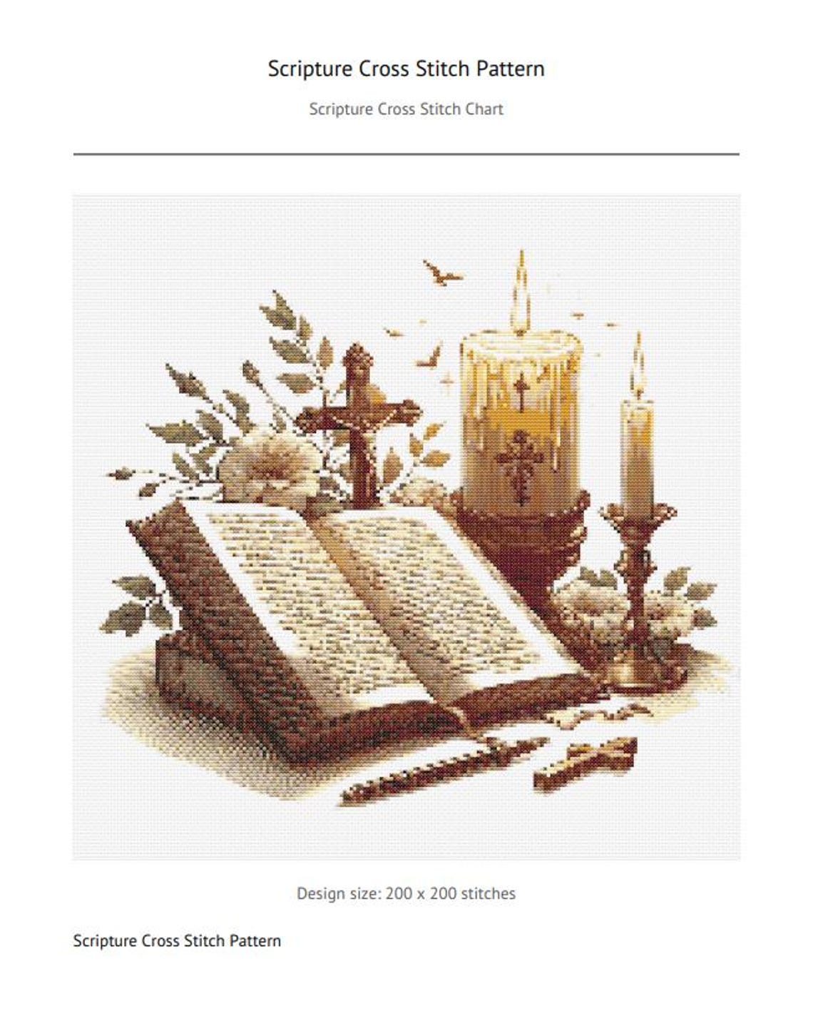 Scripture Cross Stitch Pattern PDF, Bible Cross Stitch, Christian ...