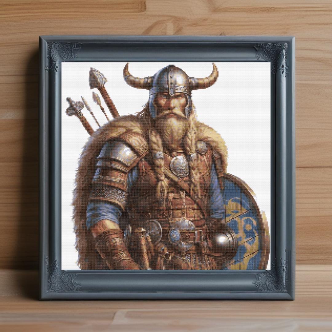 Viking Cross Stitch Pattern PDF, Norse Warrior Embroidery PDF Design ...
