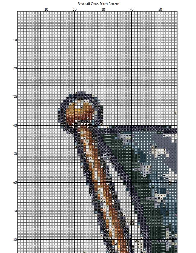 Baseball Cross Stitch Pattern PDF, Sports Cross Stitch Chart for ...