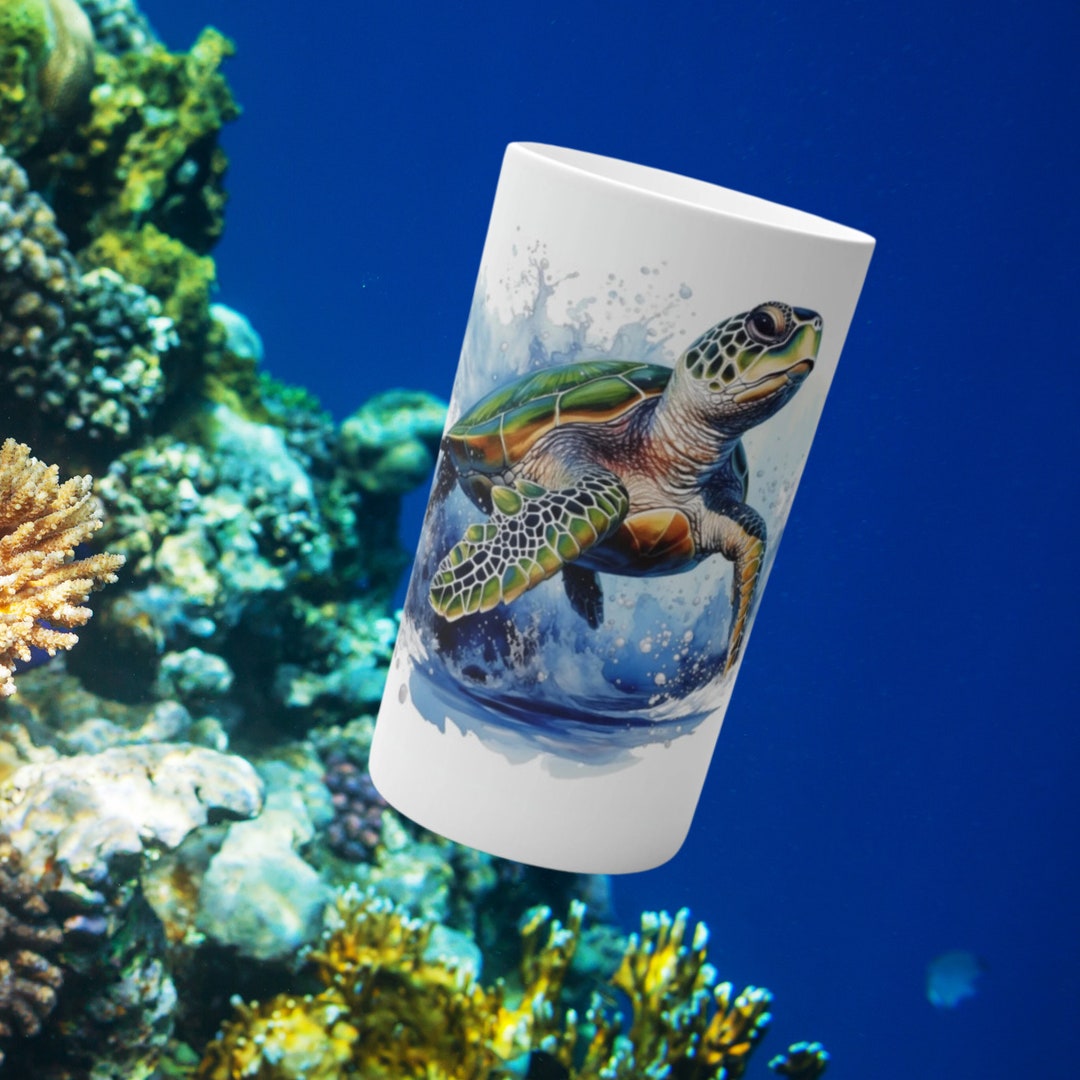 Conical Coffee Mugs, Sea Turtle Conical Coffee Mug, Sea Turtle Conical ...