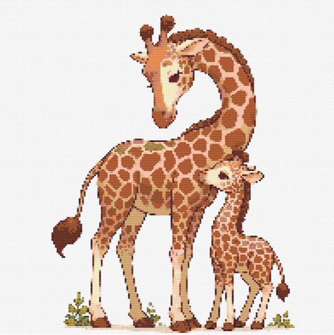 Giraffe Mother and Baby Cross Stitch Pattern (PDF Download) - Etsy