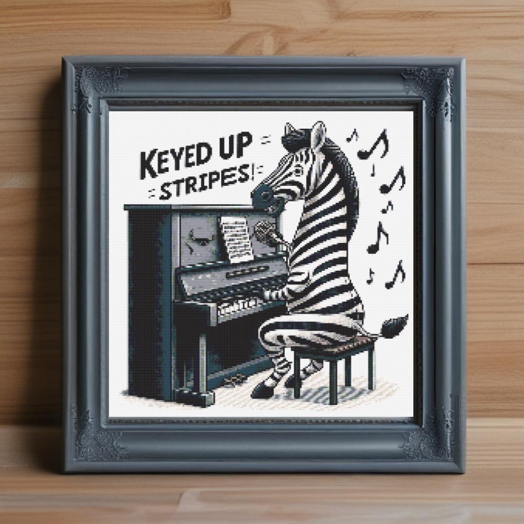 Zebra Piano Cross Stitch Pattern, Modern Music Design (PDF) - Etsy