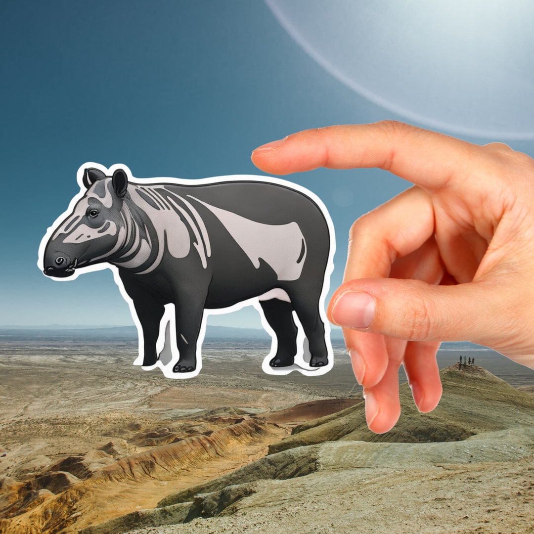 Tapir Sticker, Tapir Decal, Jungle Animal Decal, Laptop Sticker, Water ...