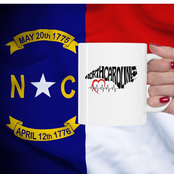 North Carolina Map Mug - Etsy