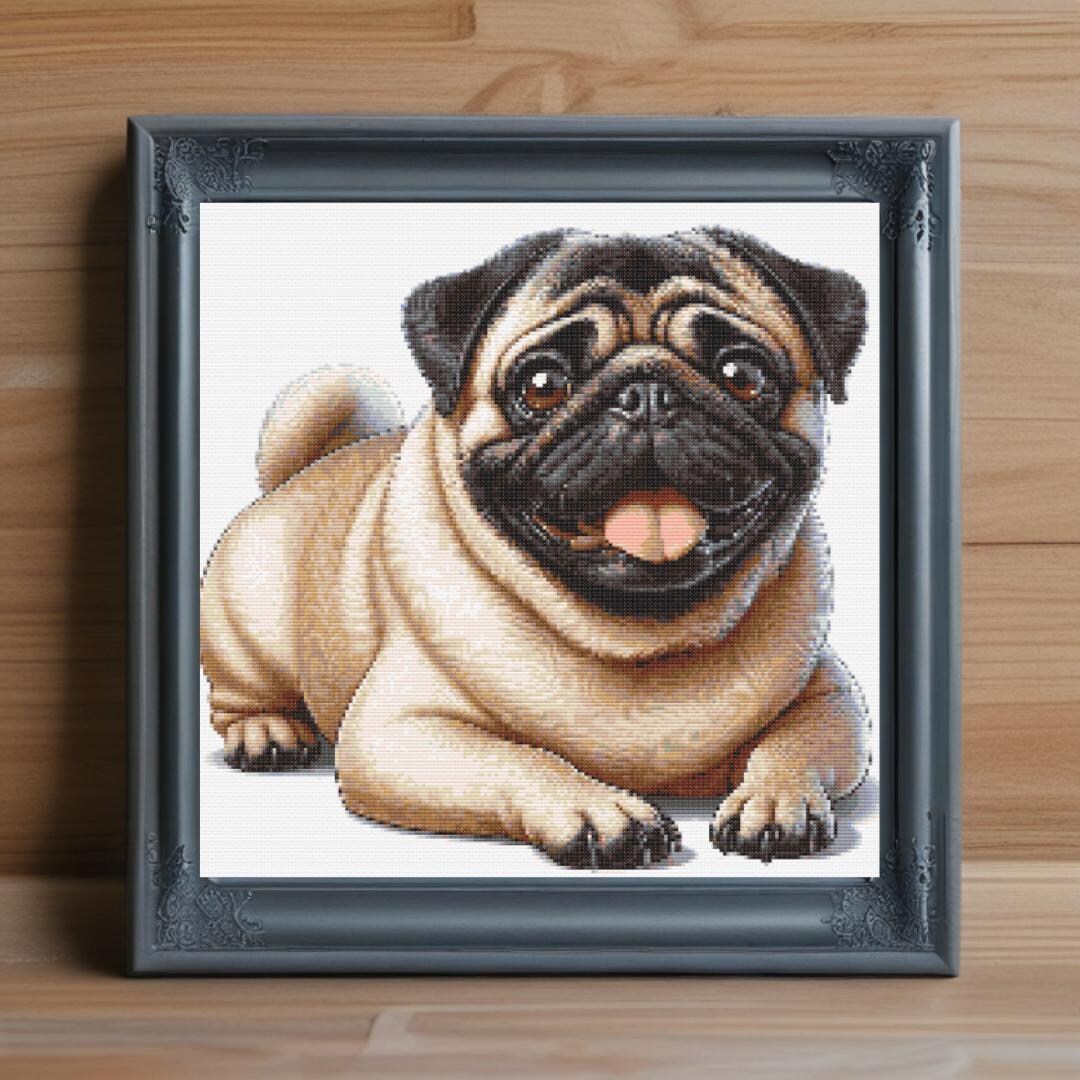 Pug Cross Stitch Pattern, Beginner Needlework (PDF Download) - Etsy