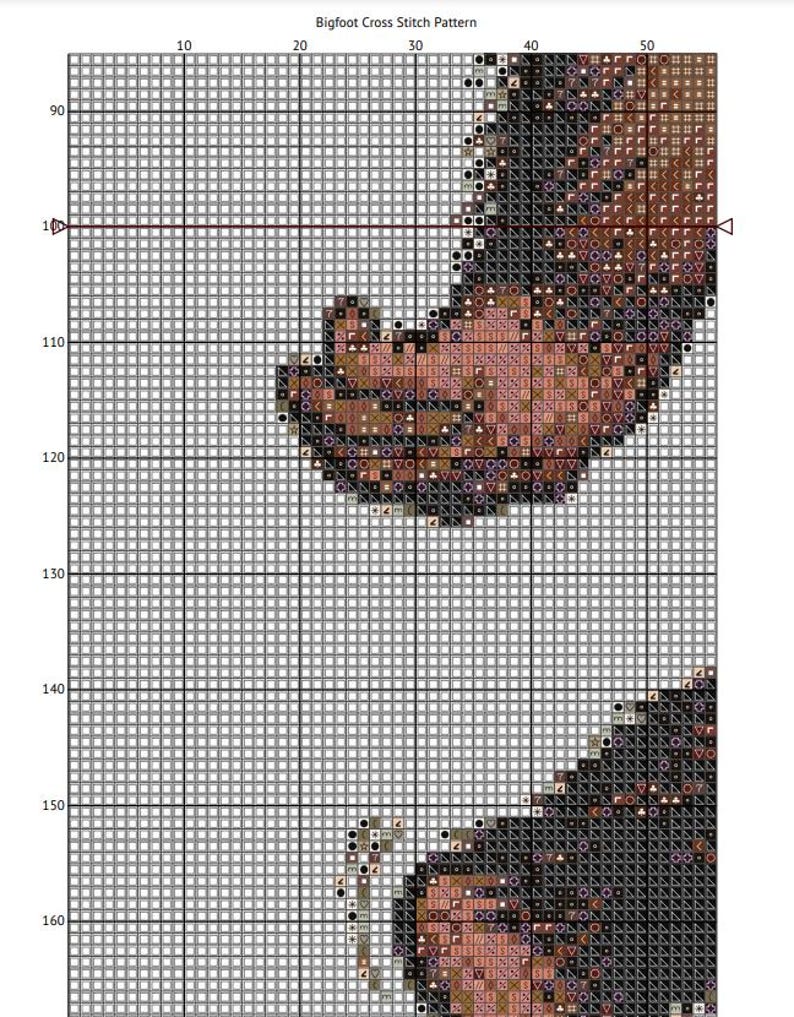 Bigfoot Cross Stitch Pattern PDF, Sasquatch Embroidery Design, Cryptid ...