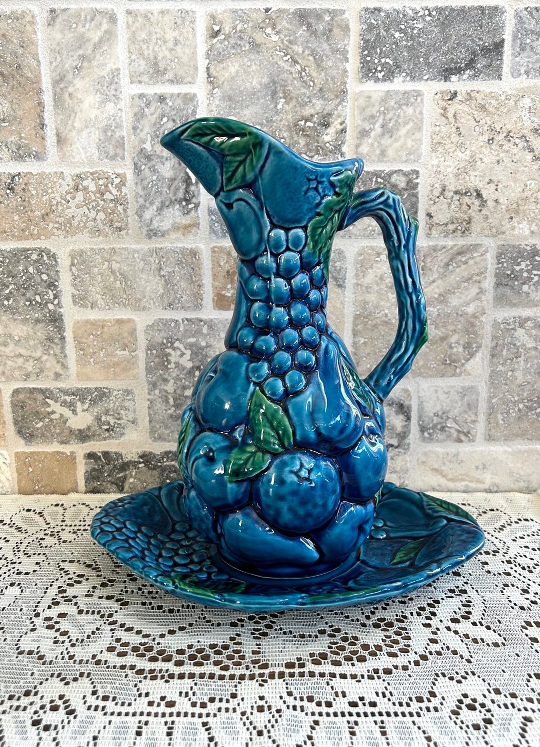 Large 1970s Inarco Pottery Vintage Ceramic Mood Indigo Blue - Etsy