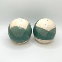Handmade Ceramic Salt and Pepper Shakers, Purple Polka Dot Cruet Set - Etsy
