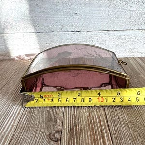 Purple Beveled Glass Trinket Box With Hinged Lid and Mirror - Etched ...
