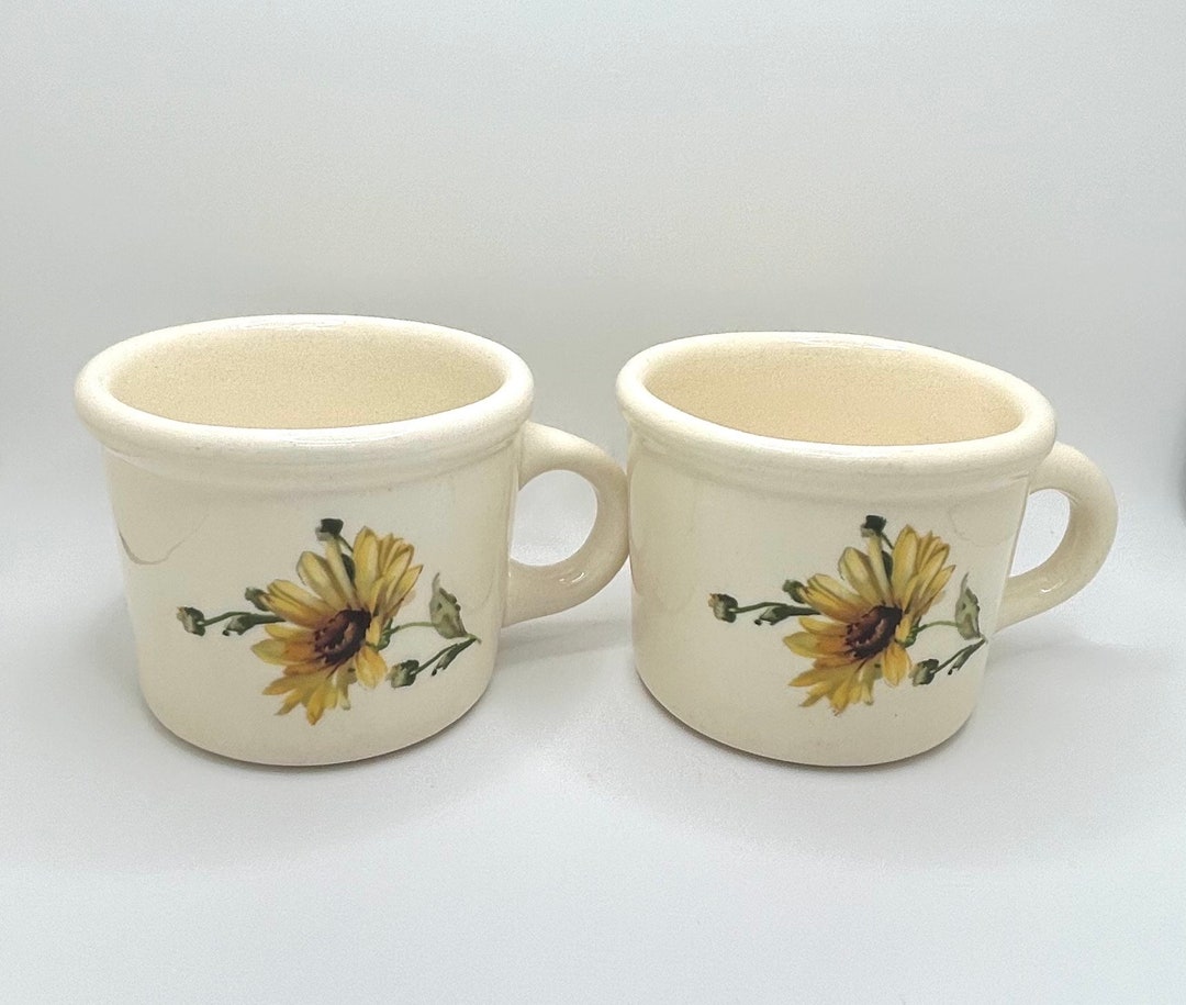 Set of 2 Vintage Treasurecraft #851 Wild Sunflower Coffee or Tea Mugs ...