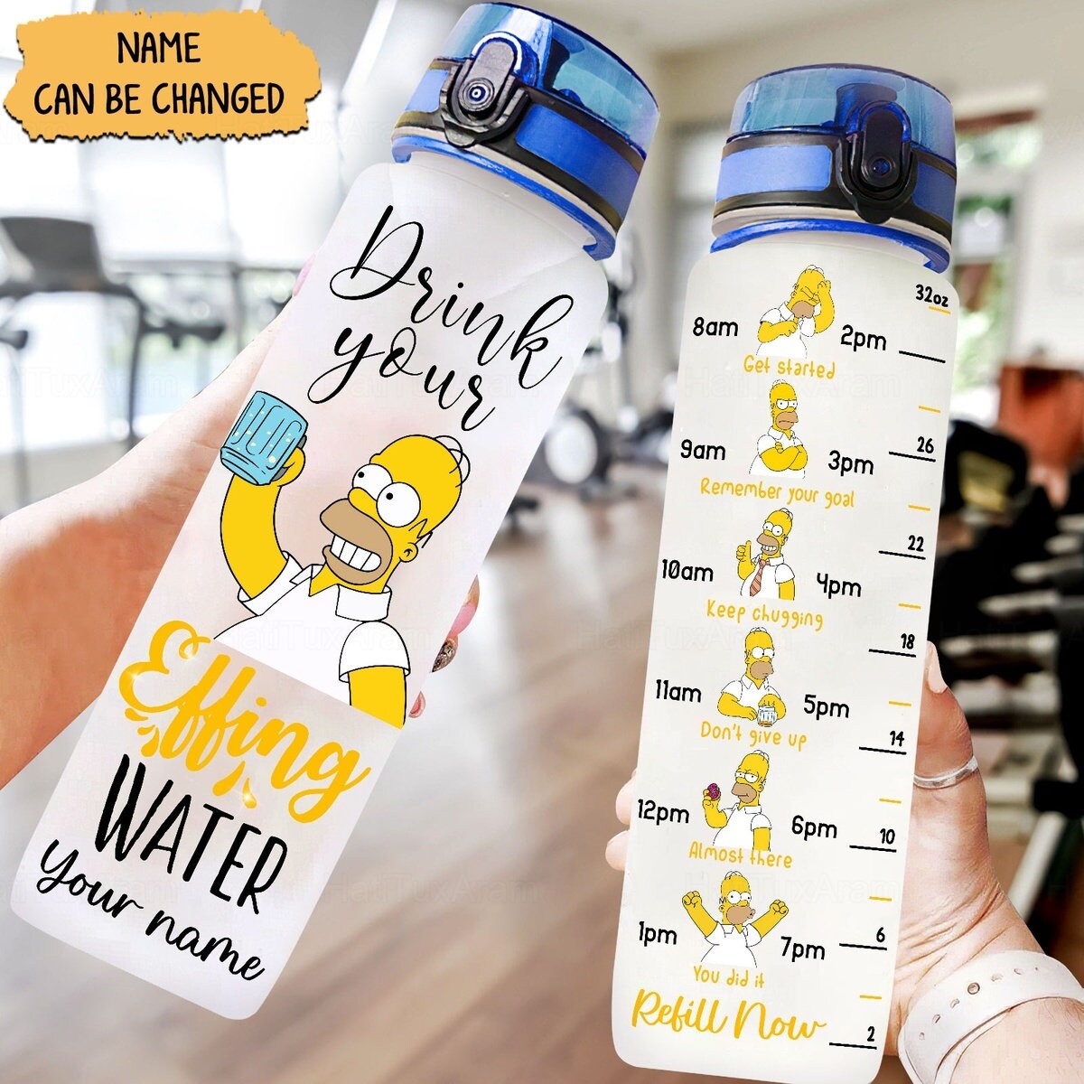 Homer Simpson Water Bottle, the Simpsons Bottle, Personalized Bottle ...