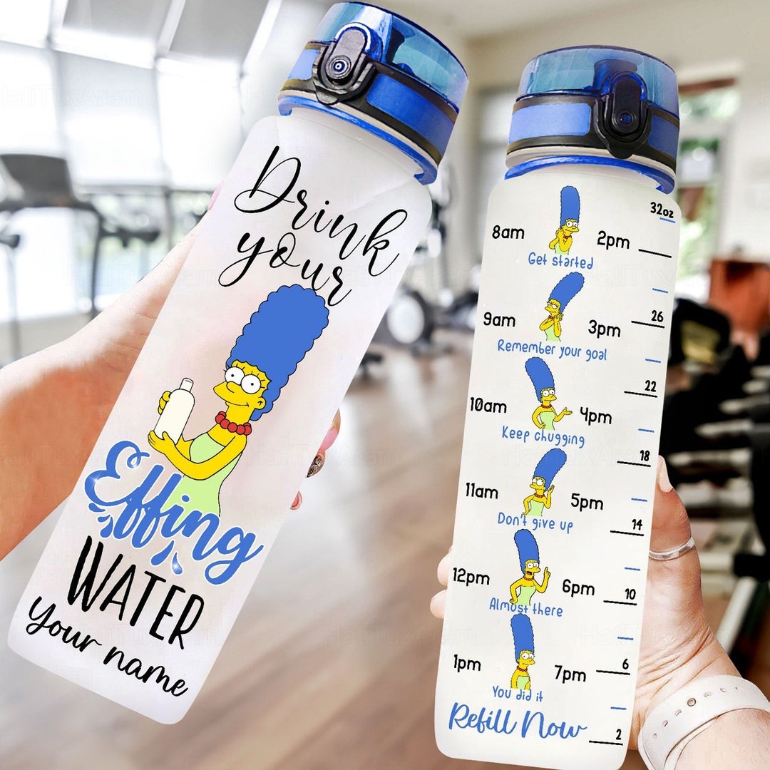 The Simpsons Water Bottle, Marge Simpson Bottle, Funny Simpson Bottle ...