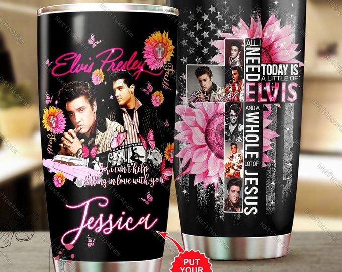 Elvis Presley King of Rock 40oz Steel Tumbler Comfy to Hold and Easy to ...