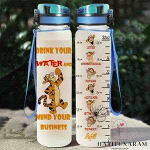 Tigger Water Bottle Tracker, Winnie the Pooh 32oz Water Bottle ...