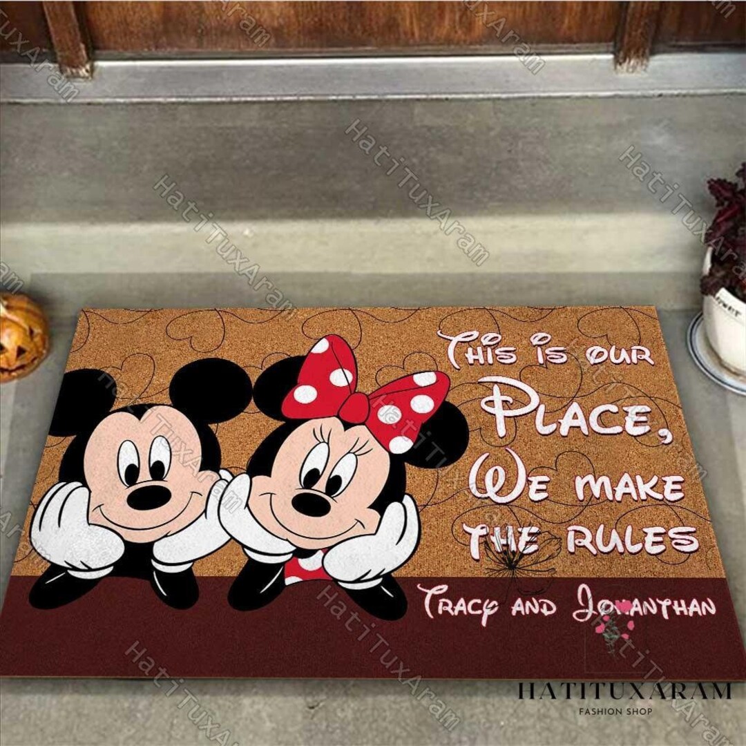 Mickey and Minnie Doormat, Mickey Welcome Mat, Personalized Doormat ...