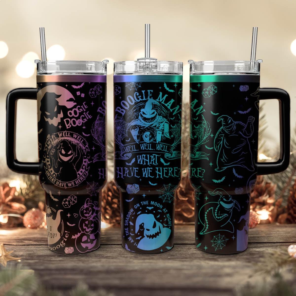 Oogie Boogie Man Nightmare Christmas Tumbler, Halloween Engraved ...