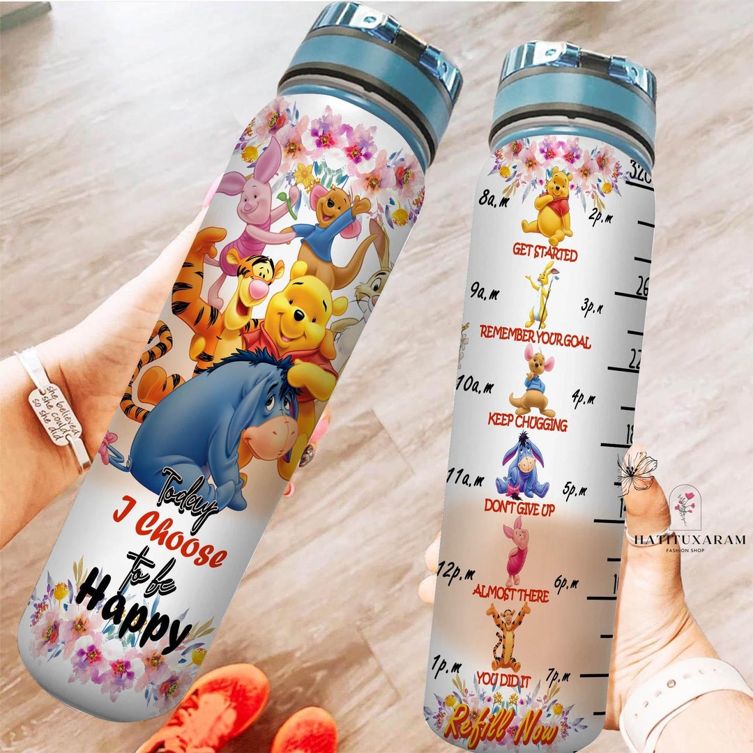 Pooh Water Tracker Bottle, Winnie the Pooh Bottle, Funny Winnie Pooh ...
