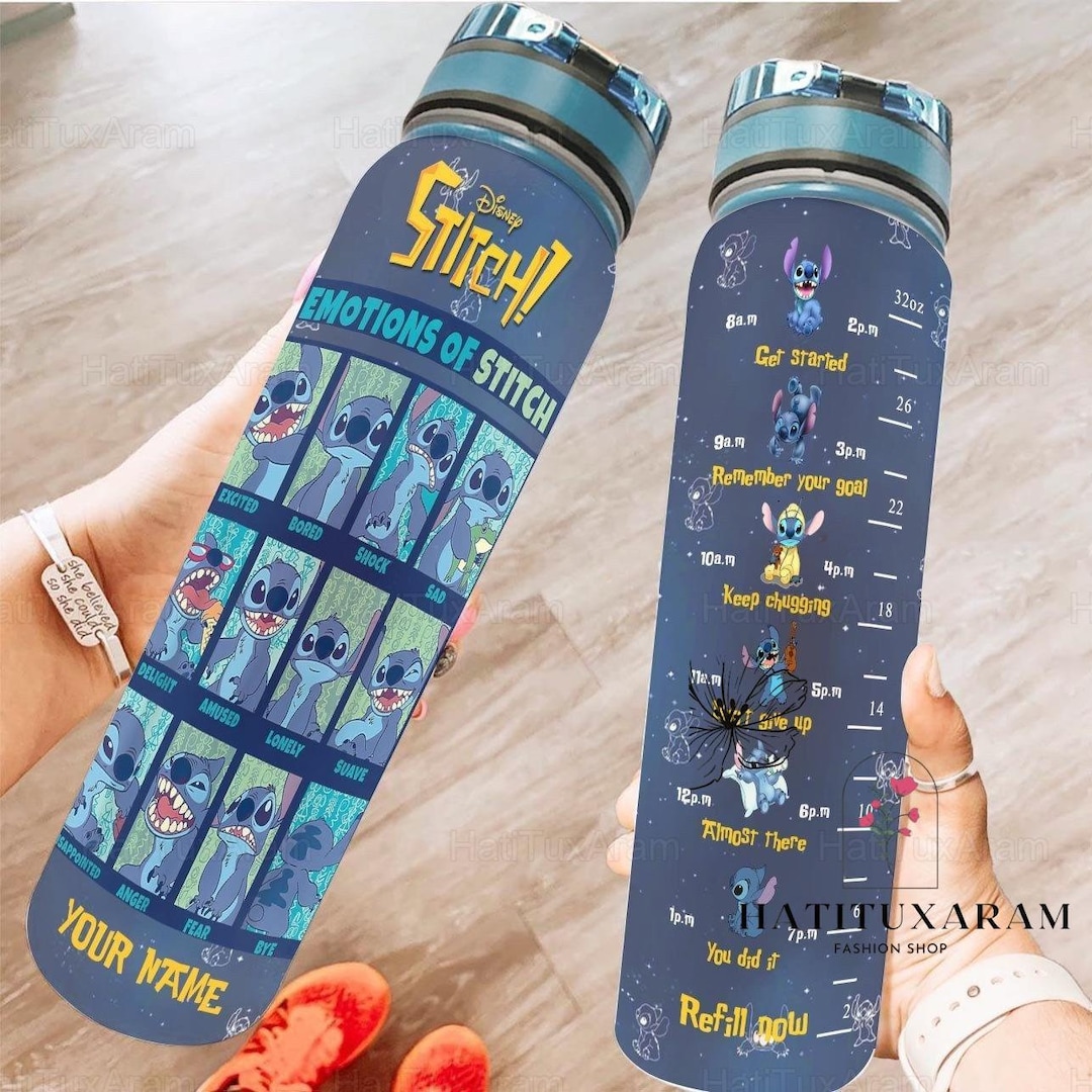 Stitch Water Bottle, Custom Stitch Bottle, Ohana Means Family Water Bottle, Disney Stitch Bottle ...