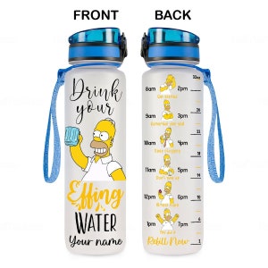 Homer Simpson Water Bottle, the Simpsons Bottle, Personalized Bottle ...