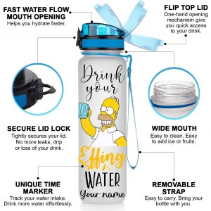 Homer Simpson Water Bottle, the Simpsons Bottle, Personalized Bottle ...