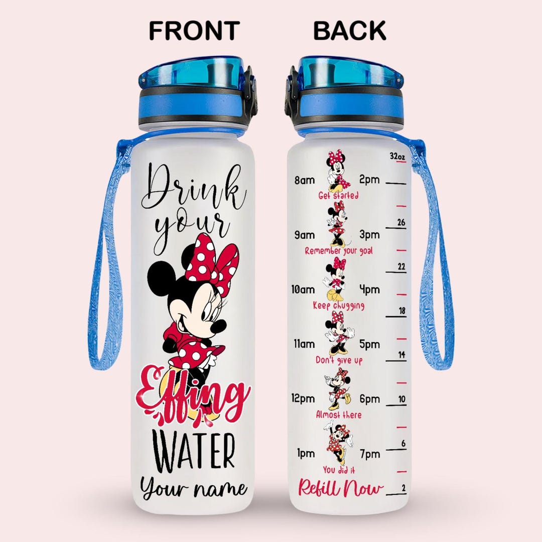 Minnie Mouse Water Tracker Bottle, Disney Minnie Bottle, Disney Mouse ...