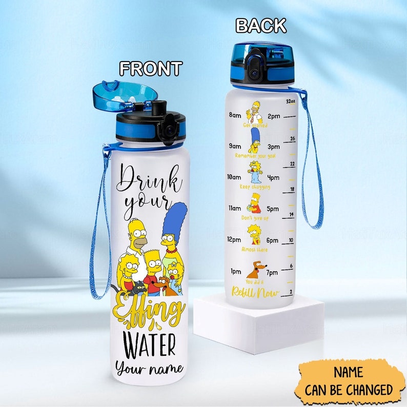 The Simpsons Water Bottle, Simpsons Family Bottle, Simpson Kids ...