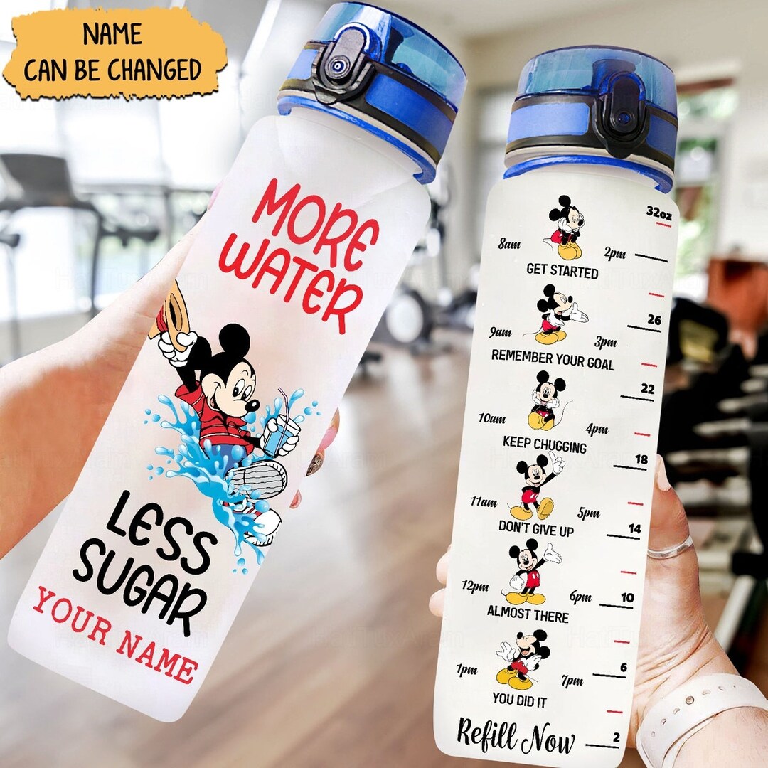 Mickey Water Bottle, Mickey Water Tracker, Disney Mickey Bottle, Disney ...