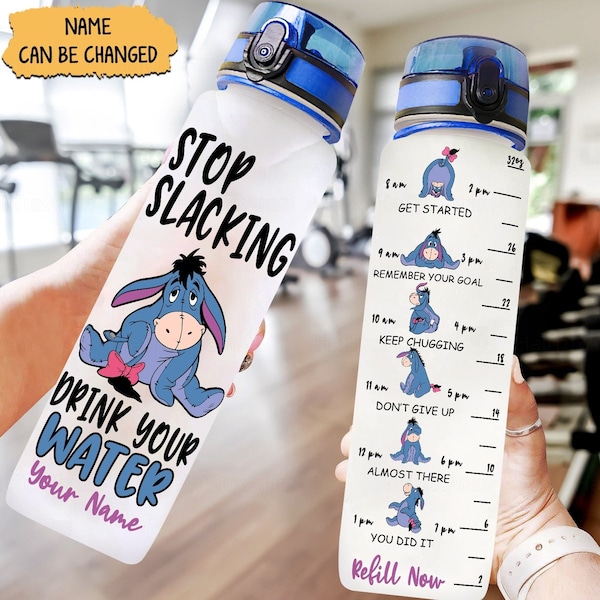 Pooh Water Tracker Bottle - Etsy UK