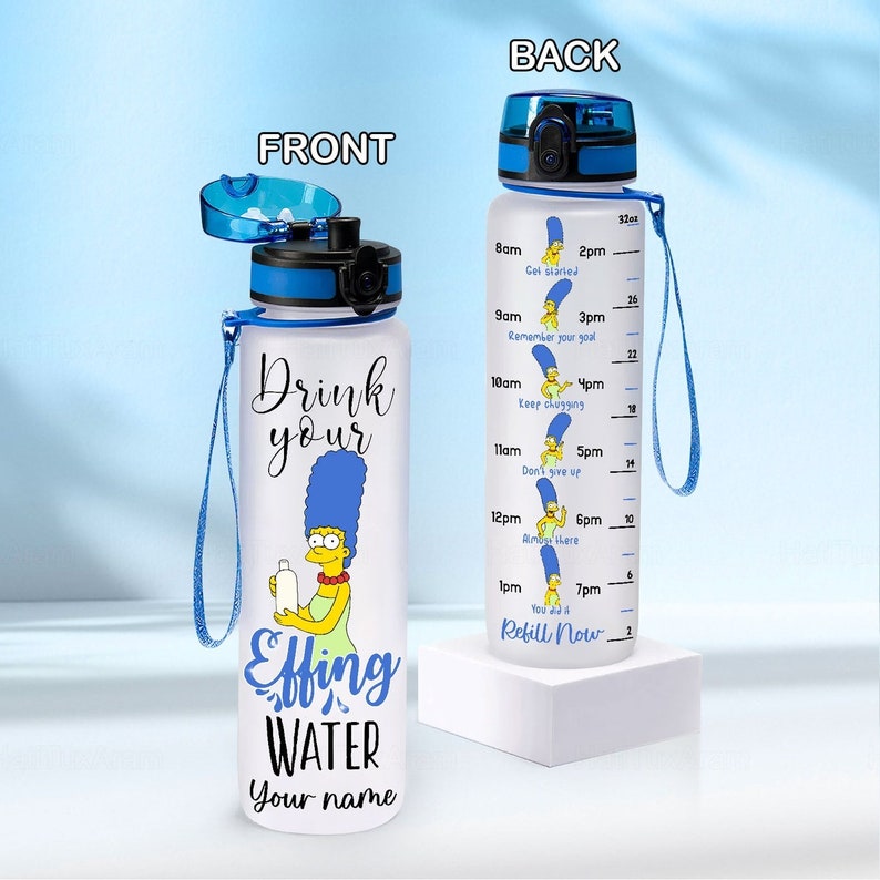 The Simpsons Water Bottle, Marge Simpson Bottle, Funny Simpson Bottle ...