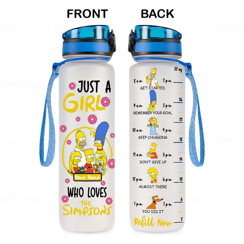 The Simpsons Water Bottle Personalized Simpsons Bottle the - Etsy