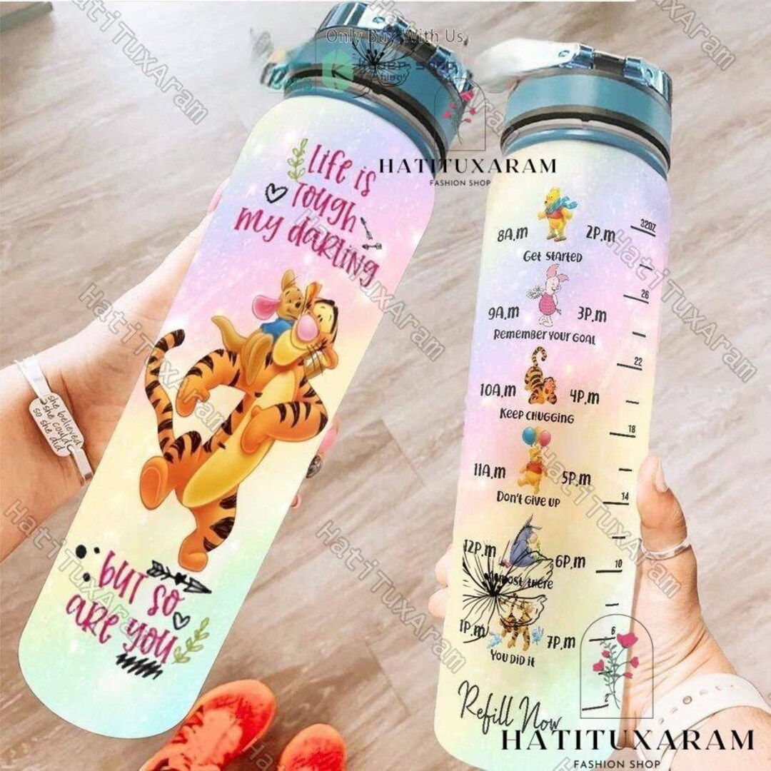 Tigger Water Tracker Bottle, Winnie the Pooh Water Tracker Bottle, Pooh ...