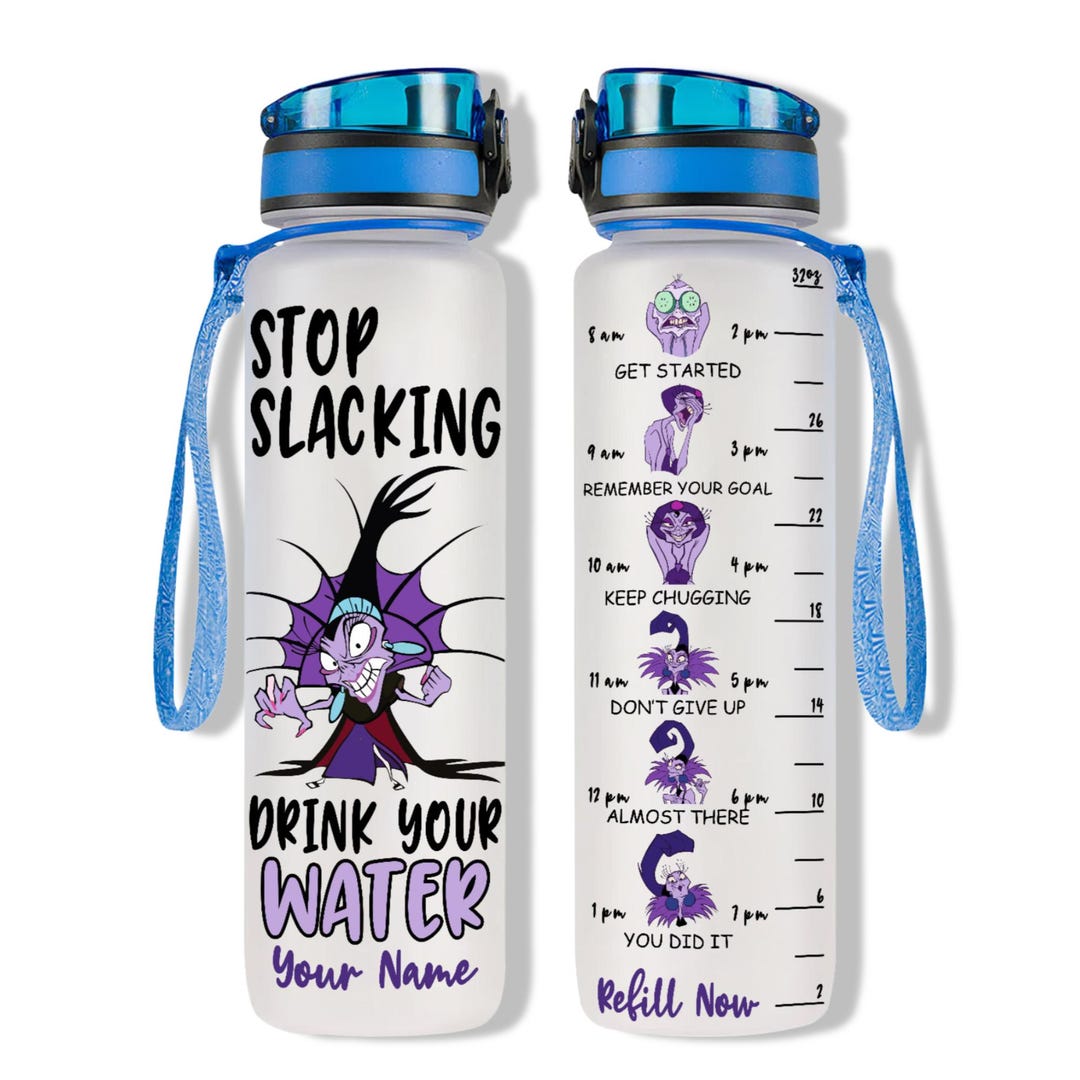 Yzma Water Tracker Bottle, Personalized Bottle 32oz, Yzma Pacha Kronk ...