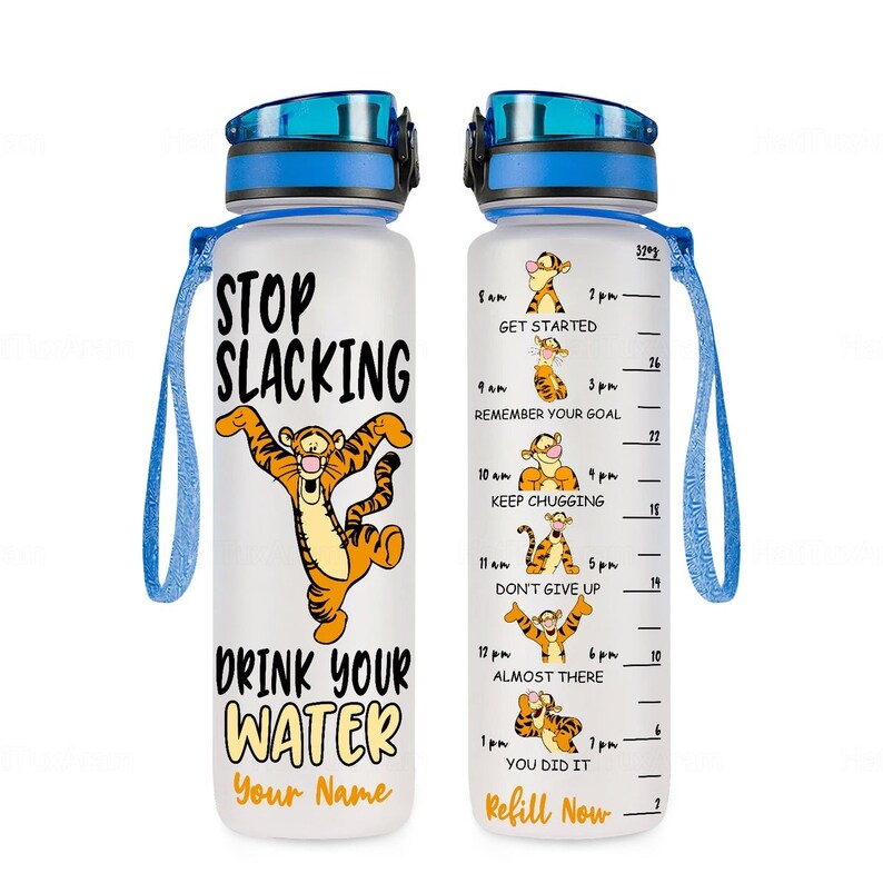 Tigger Water Tracker Bottle Cute Tigger Water Bottle Tigger - Etsy