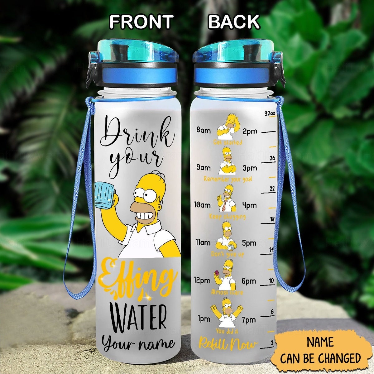 Homer Simpson Water Bottle, the Simpsons Bottle, Personalized Bottle ...
