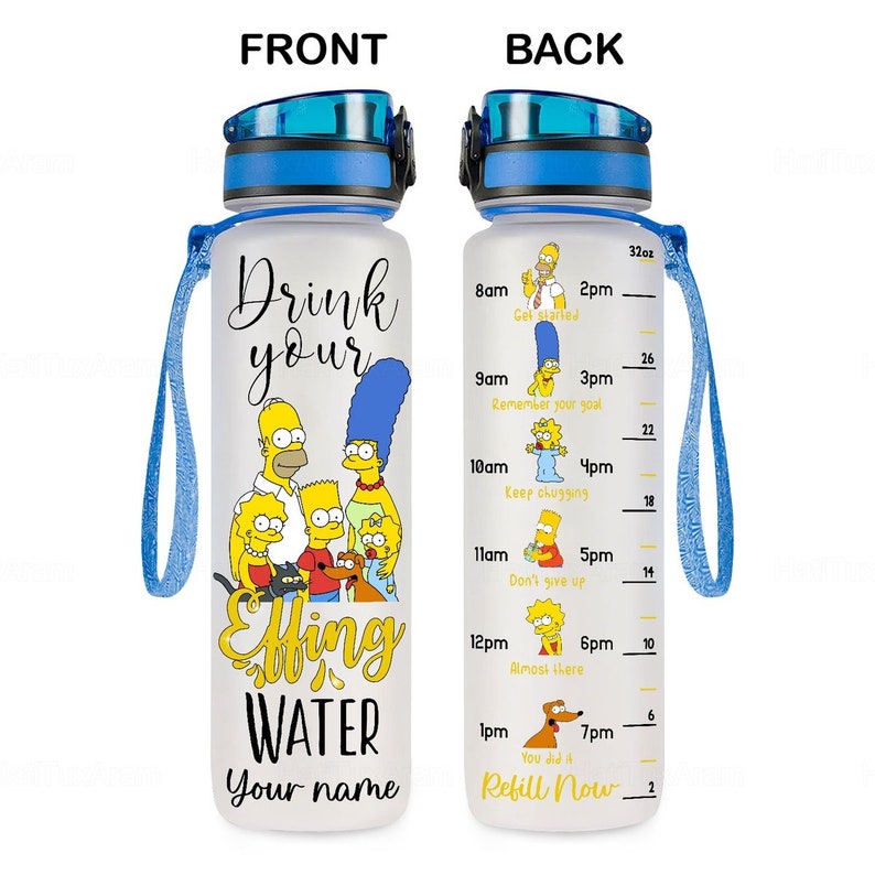 The Simpsons Water Bottle, Simpsons Family Bottle, Simpson Kids ...