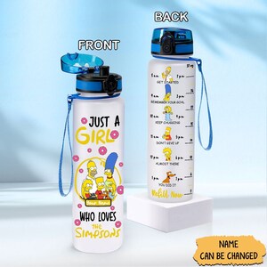 The Simpsons Water Bottle, Personalized Simpsons Bottle, the Simpsons ...